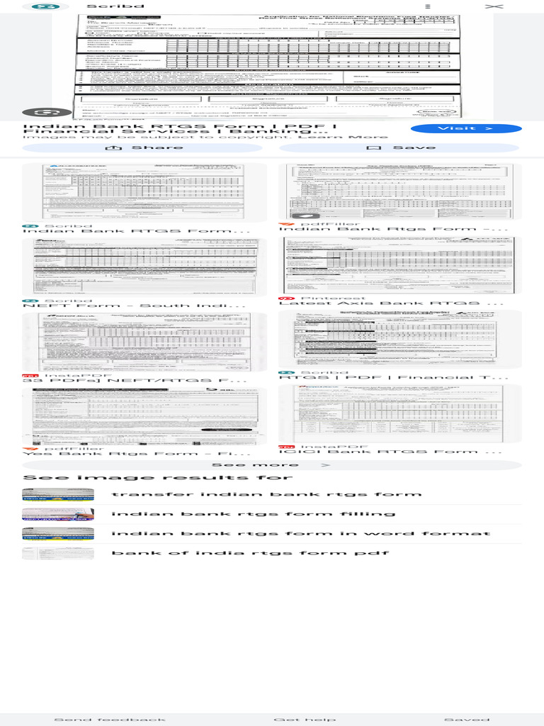 Indian Bank Rtgs Form - Google Search | PDF
