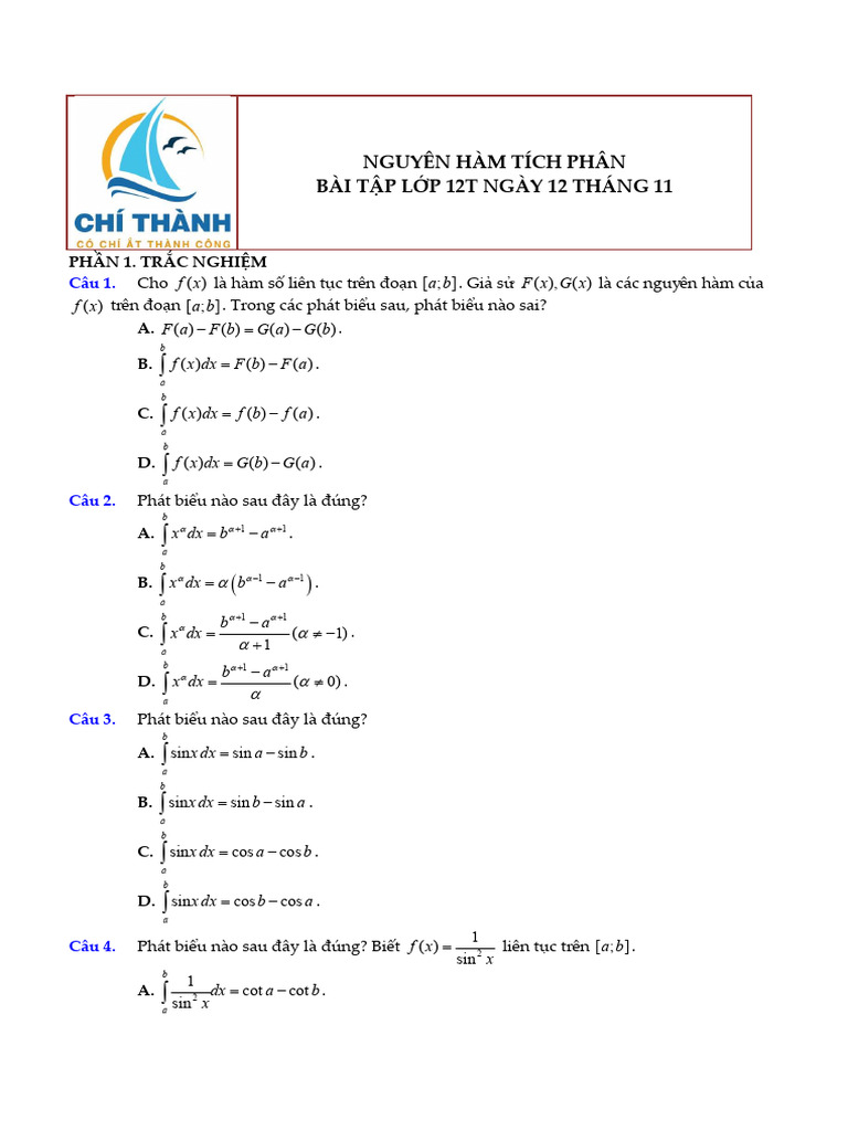 Bai Tap Lop 12T Ngay 12 Thang 11 | PDF