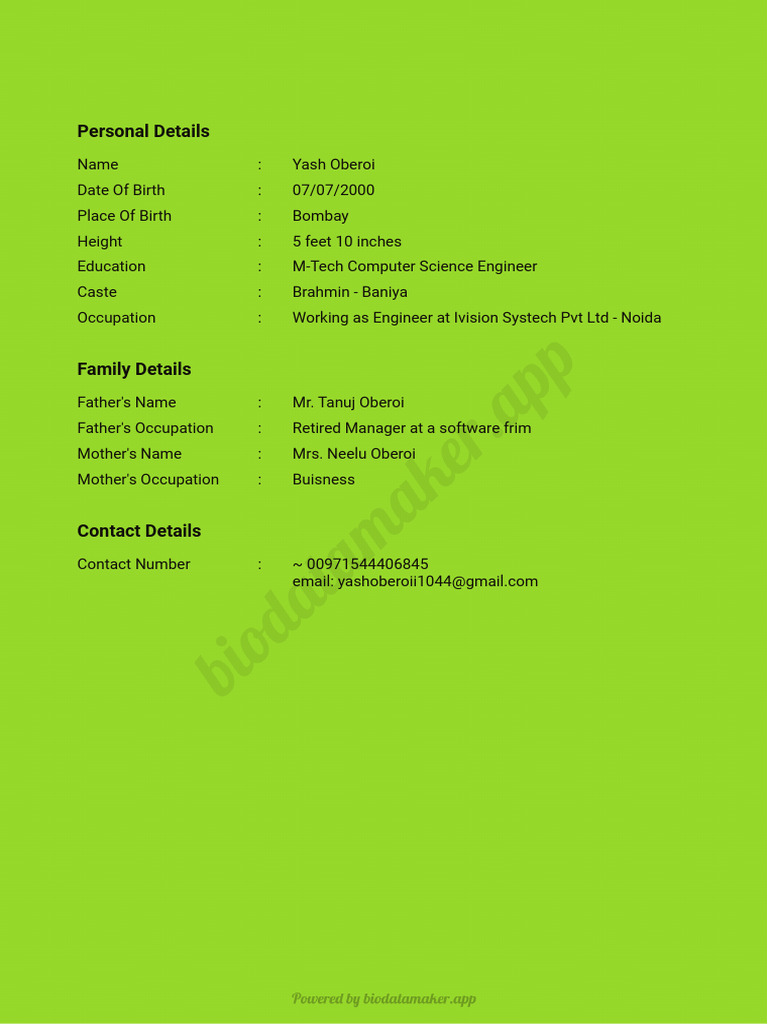 Biodata | PDF