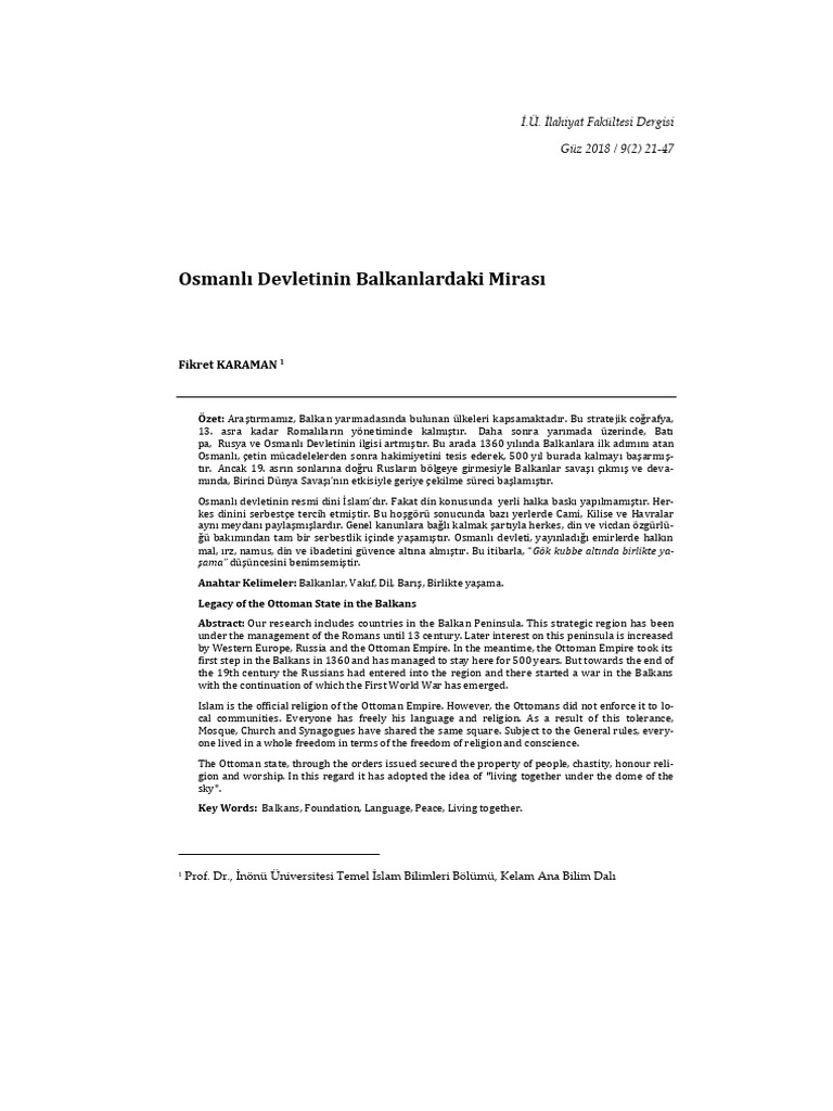 Osmanl__ Devletinin Balkanlardaki Miras__[#473984]-615379 | PDF