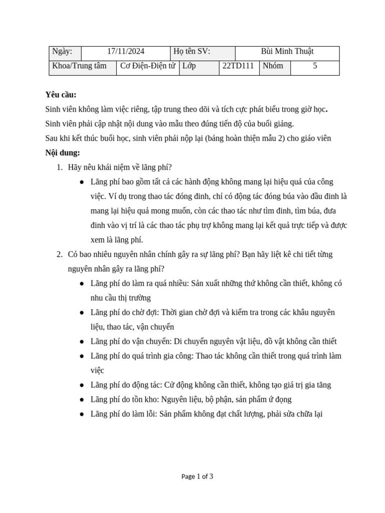 2.3 - Mau - 2.4 Cam Nhan Ve Buoi Hoc | PDF