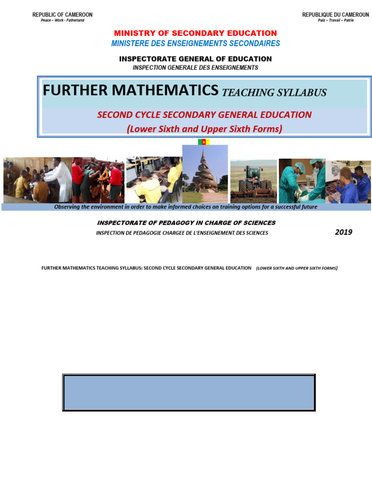 Further Mathematics Syllabus for Cameroon | PDF | Learning | Critical ...