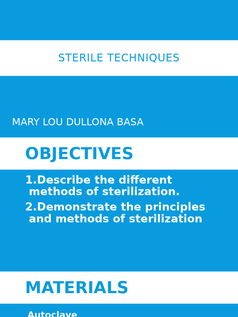 Activity 4 Sterile Techniques 1 | PDF | Sterilization (Microbiology)