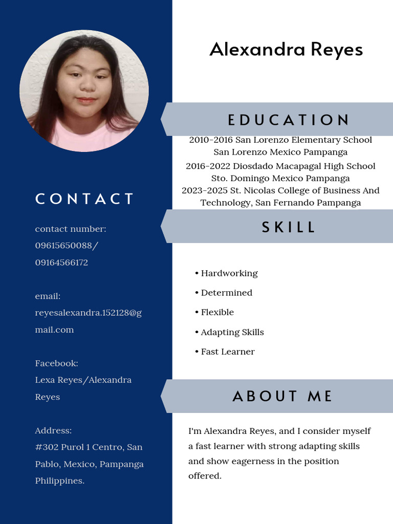 Alexandra Reyes Resume Overview | PDF