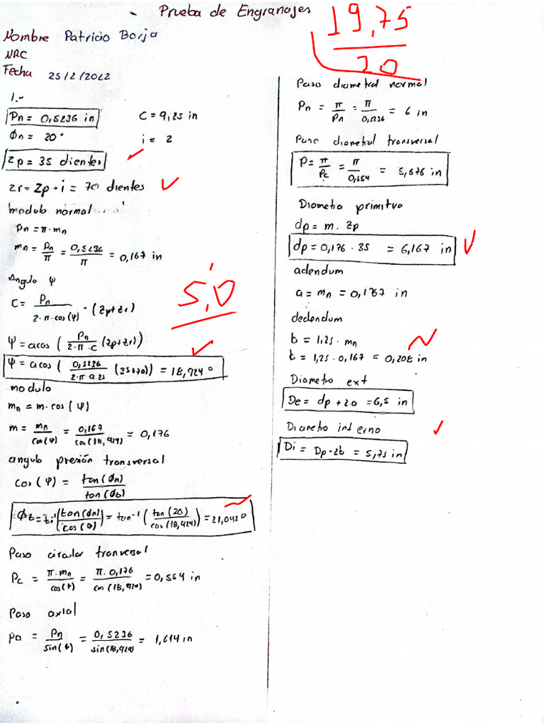 Borja - Patricio - PruebaEngranes - PATRICIO ALEJANDRO BORJA PROA¿¿O | PDF
