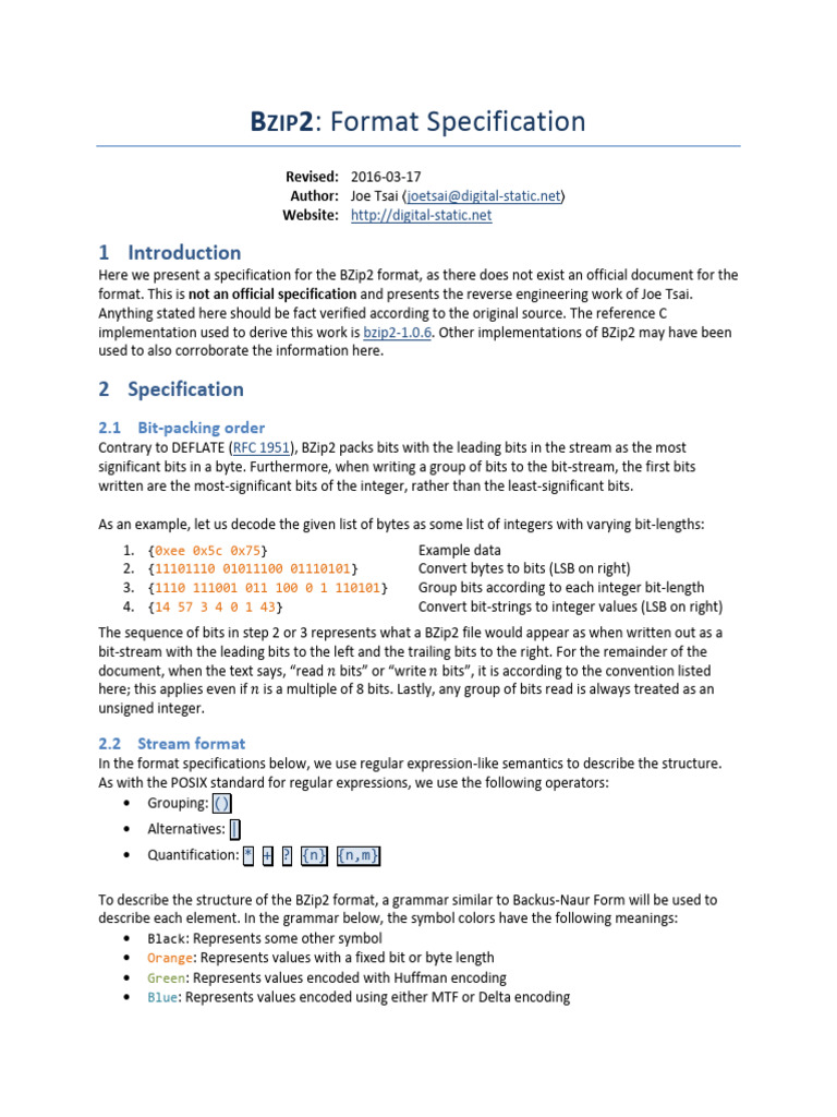 Bzip2 Format | PDF | String (Computer Science) | Data Compression