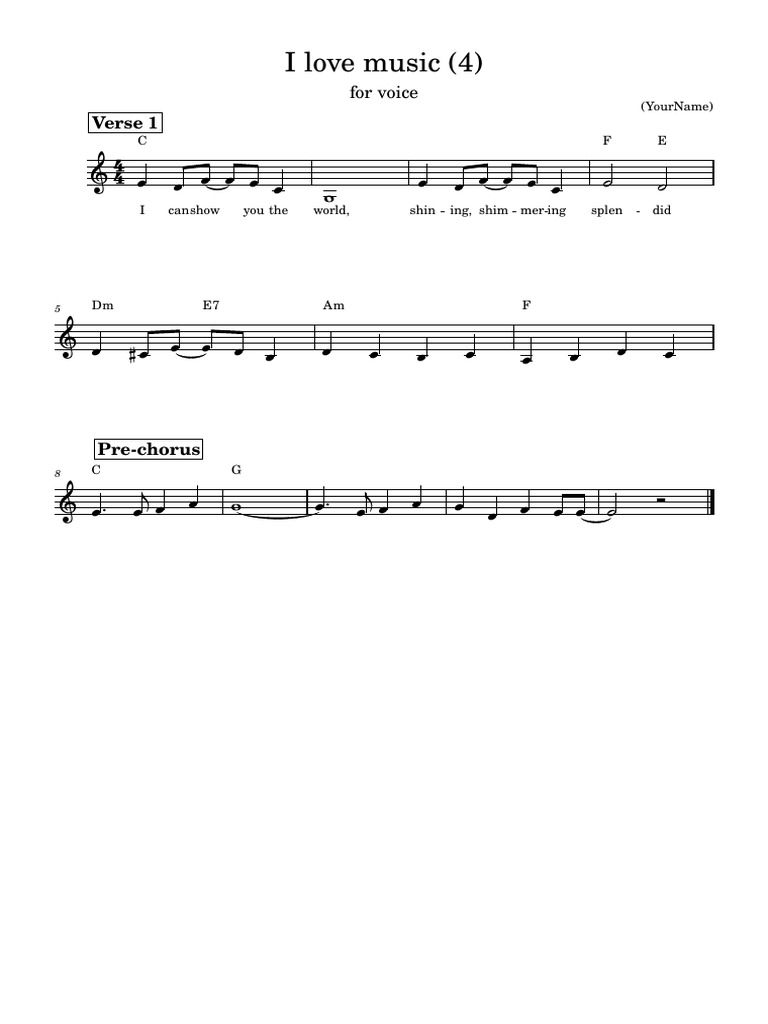 Assessment 4 - I Love Music - Voice | PDF