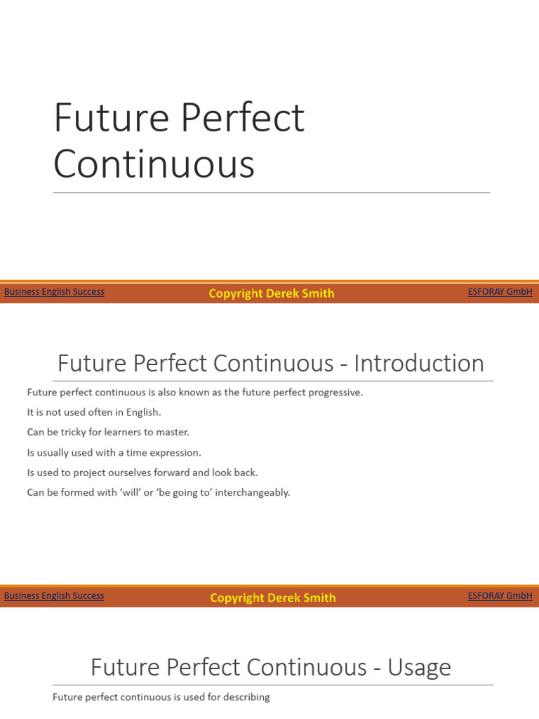 Future Perfect Continuous | PDF