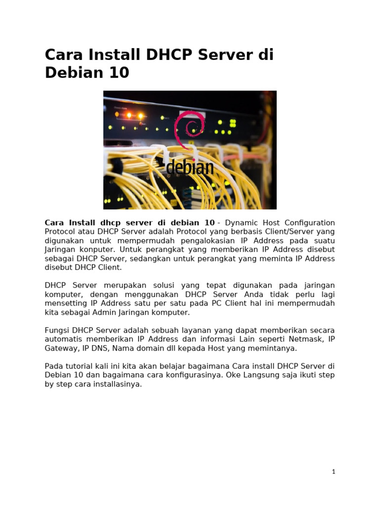 2.1. Cara Install DHCP Server di Debian 10 | PDF