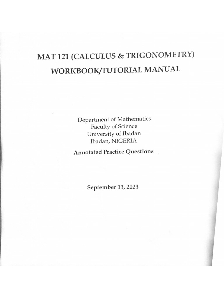 MAT 121 - Workbook Questions | PDF