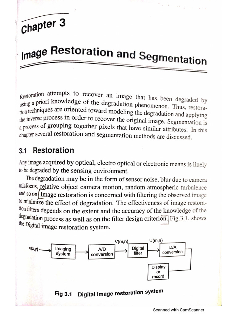 DIP UNIT III Image Restration | PDF