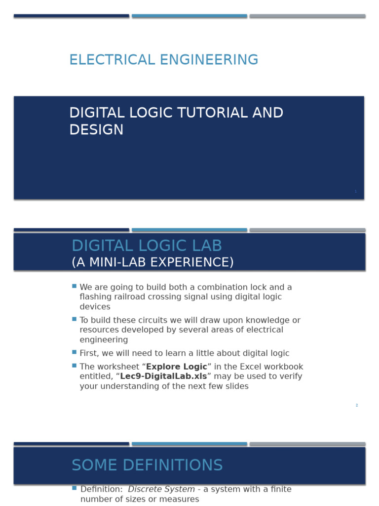 Lec9-ElectricalEngineering | PDF | Logic Gate | Electronic Engineering