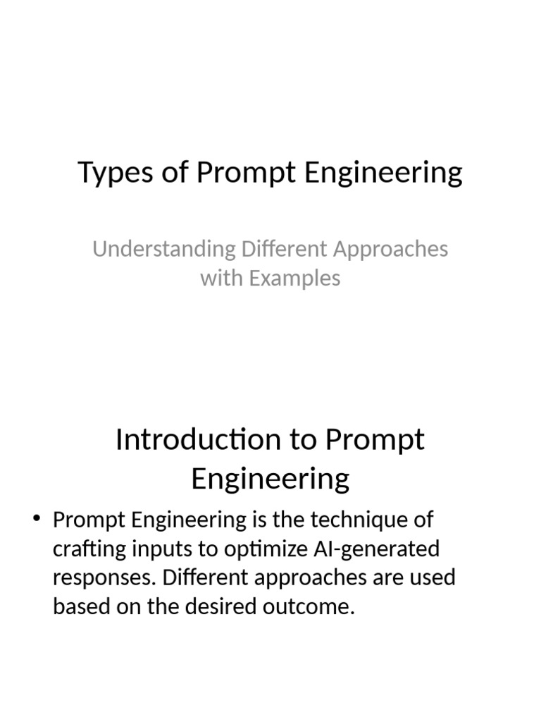 Types of Prompt Engineering | PDF