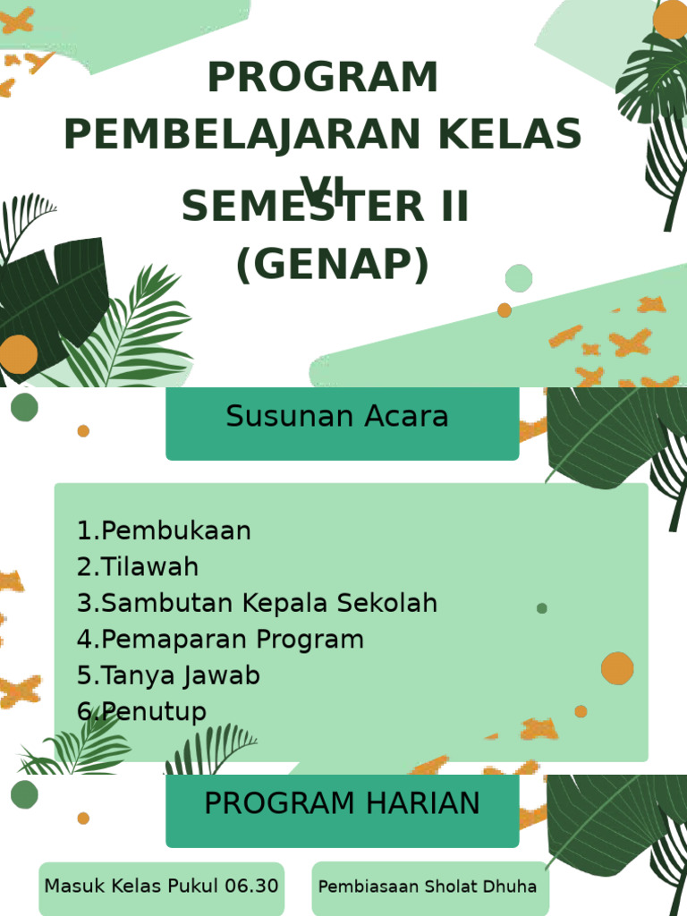 Salinan Dari PROGRAM PEMBELAJARAN KELAS VI | PDF