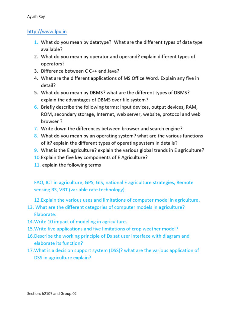 Cap Laq Questions. | PDF