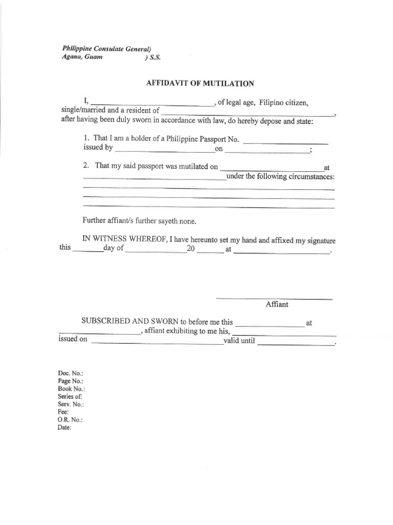 Affidavit of Mutilation | PDF