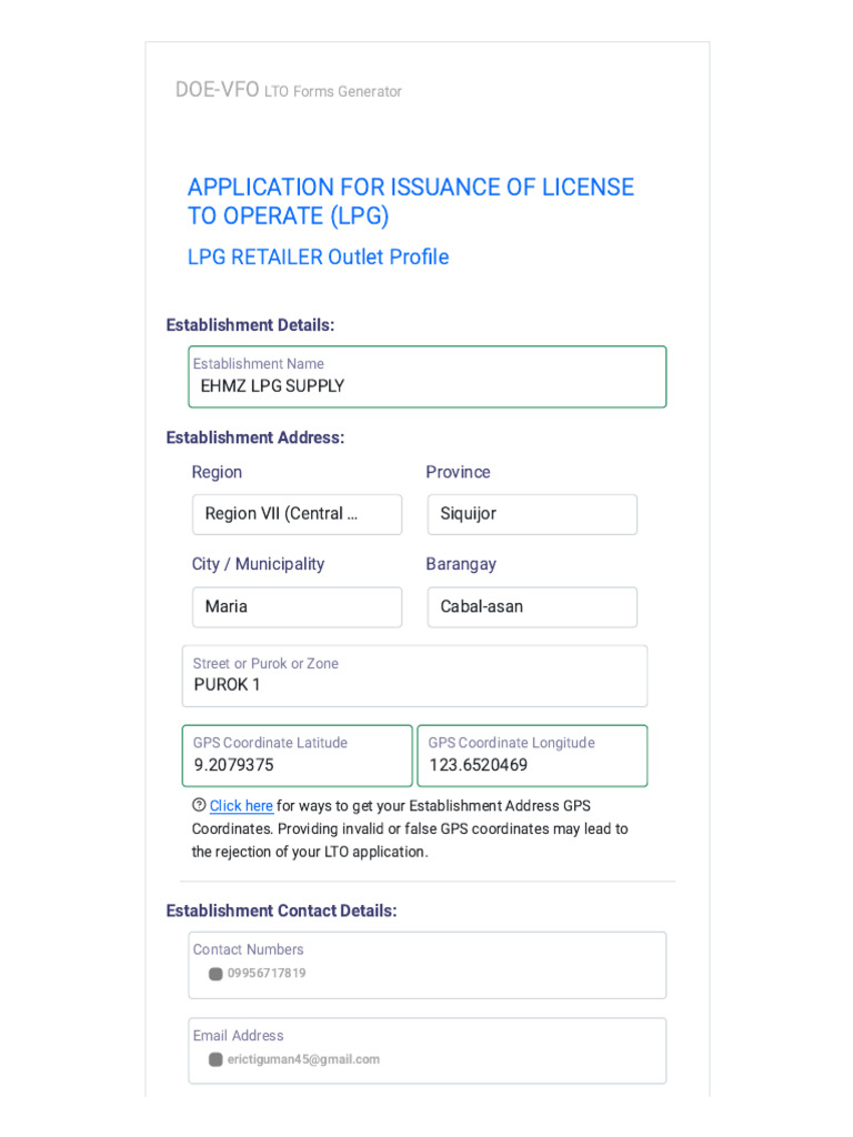 DOE LTO - Register Establishment3 | PDF