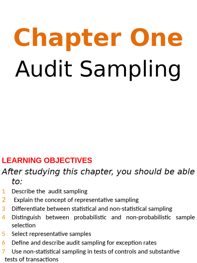 Auditing II, Chapter 1 | PDF | Sampling (Statistics) | Audit