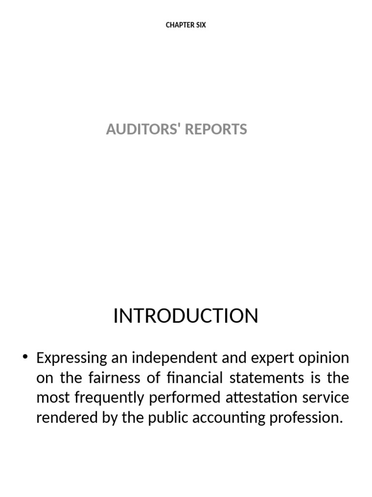 Audit ch-6 | PDF | Auditor's Report | Audit