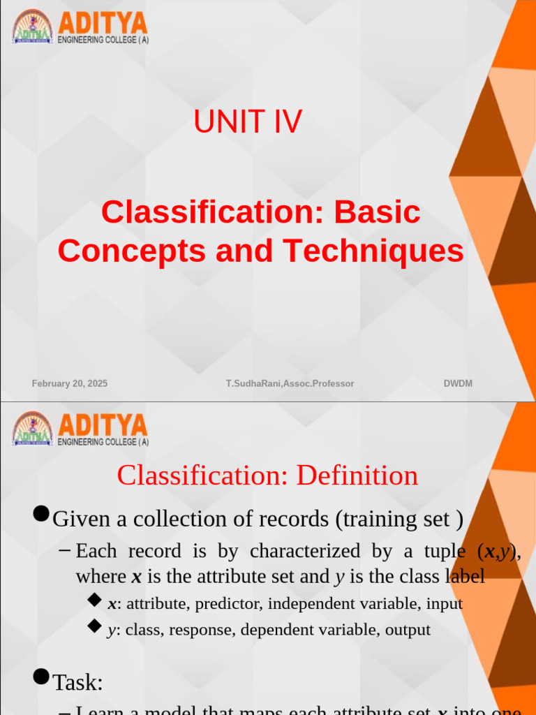 UNIT IVClassification AR19 | PDF | Statistical Classification | Gini Coefficient
