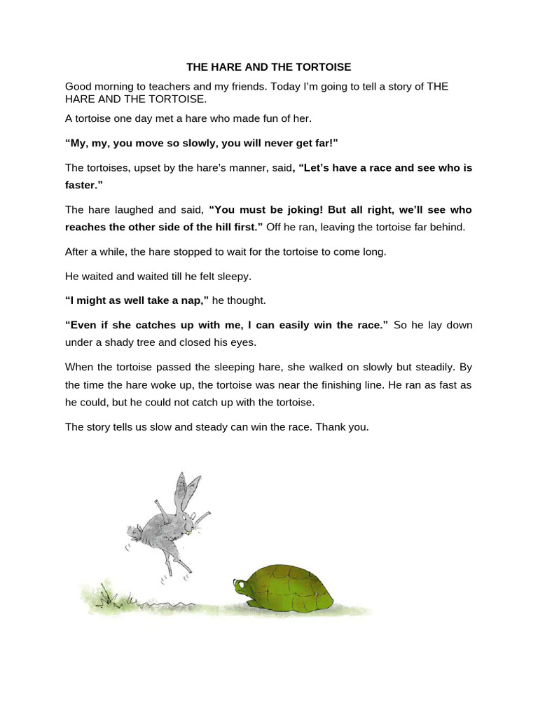 The Tortoise and the Hare: A Fable | PDF