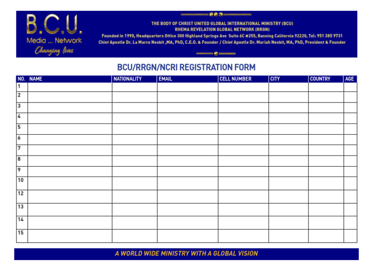 Bcu Simple Registration Form | PDF