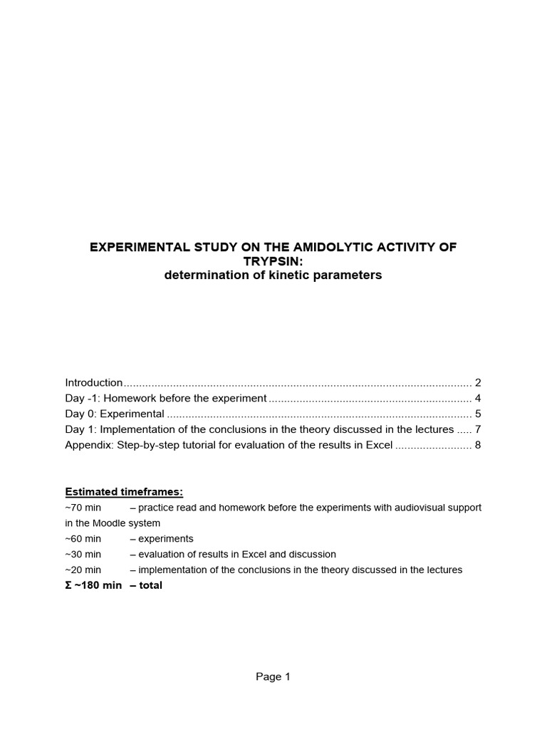 Trypsin Amidolytic Activity Study | PDF | Trypsin | Hydrolysis