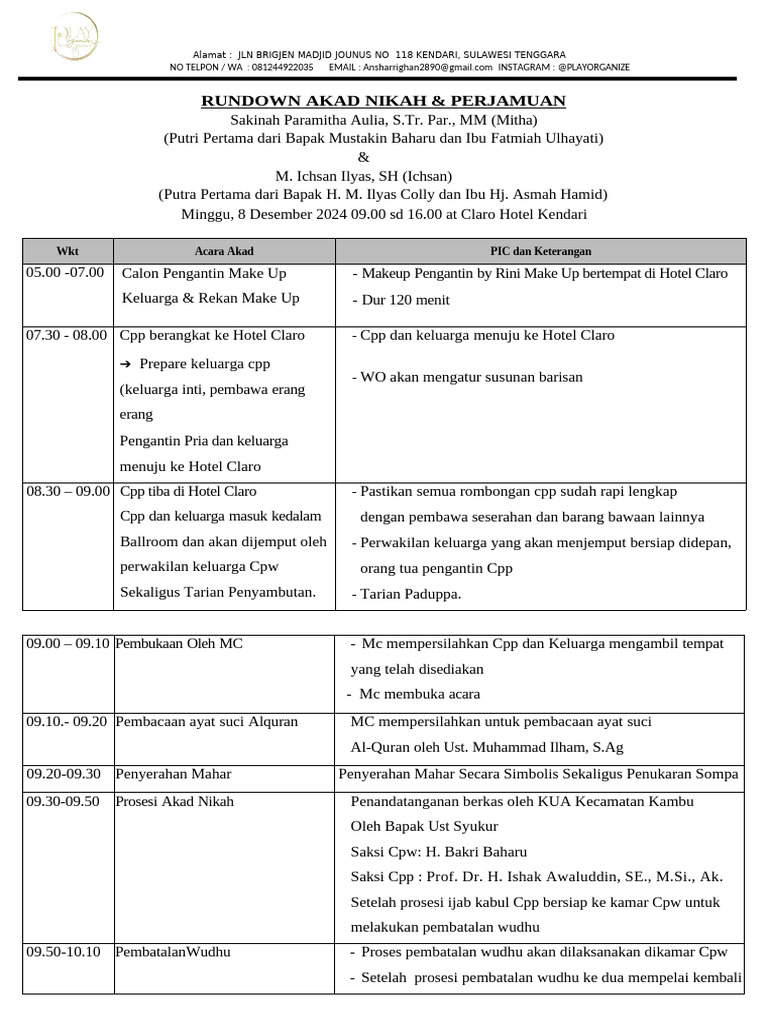 Rundown Kegiatan | PDF