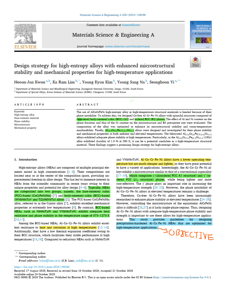 1-S2.0-S0921509323012601-Main 2023 Paper | PDF | Yield (Engineering ...