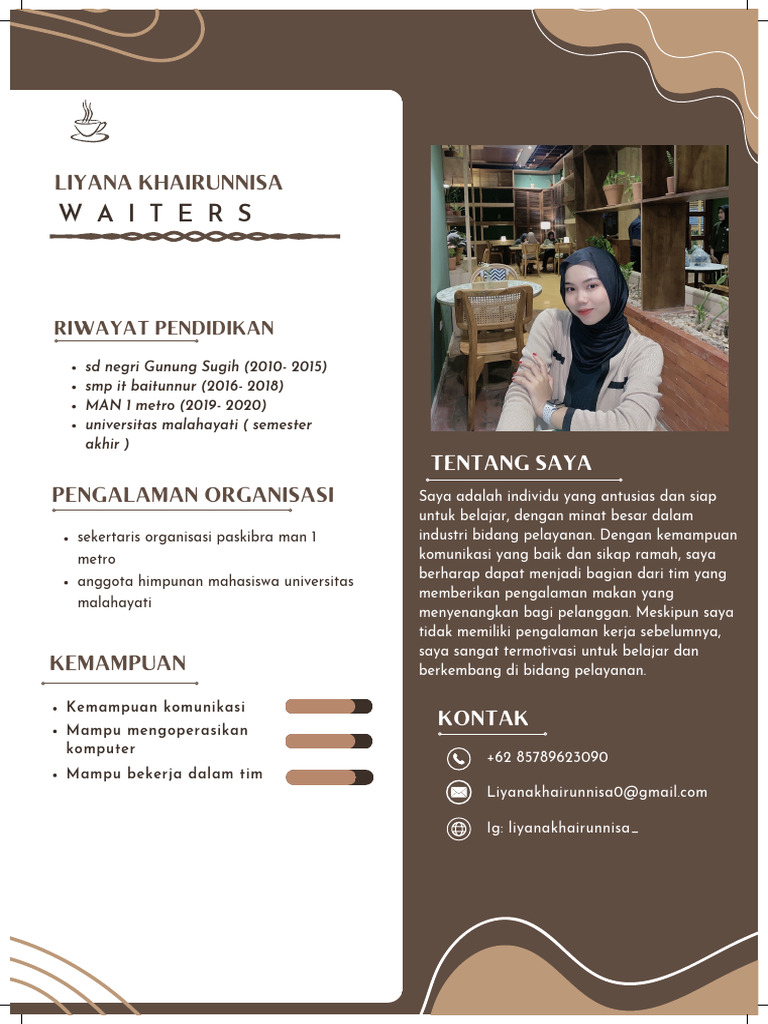 CV Lamaran Kerja Liyana Khairunnisa | PDF