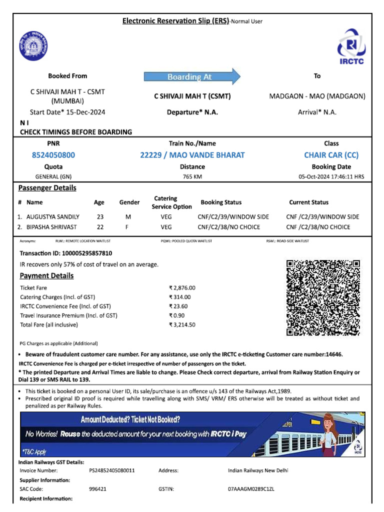 goa ticket 15 | PDF