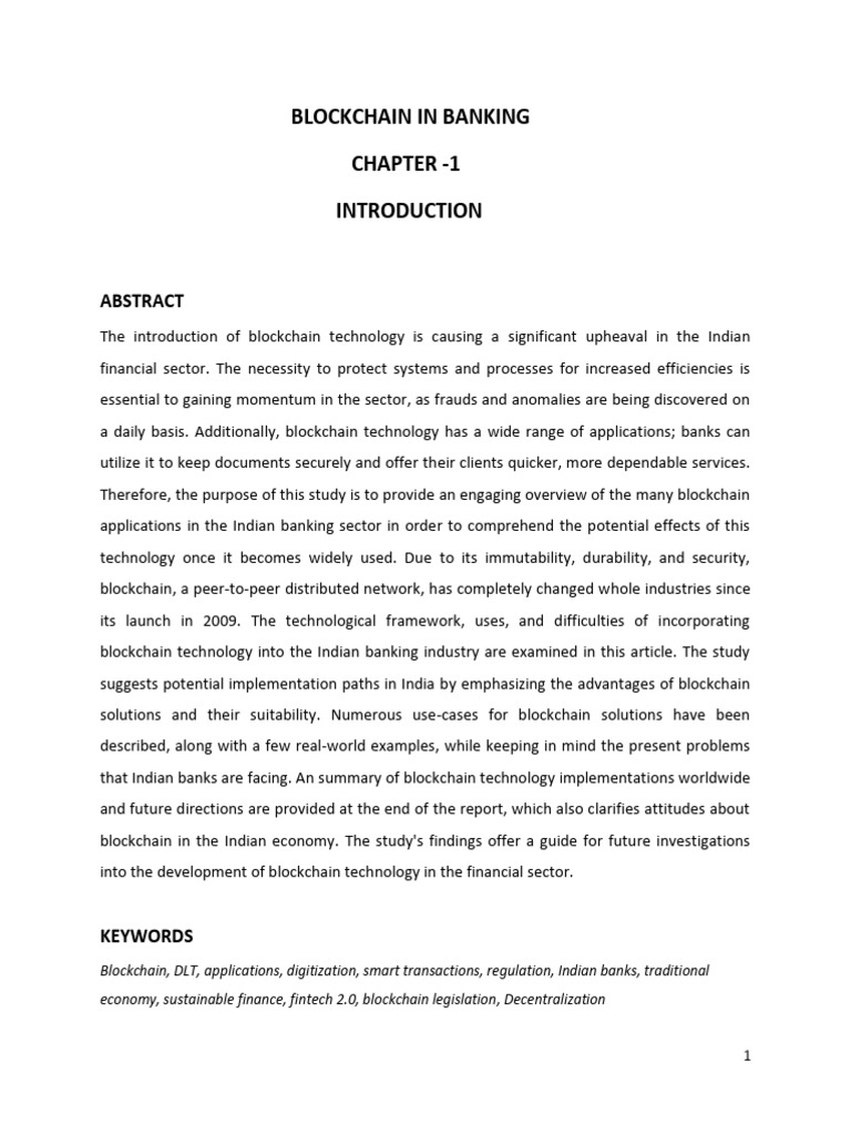 BLOCKCHAIN IN BANKING Mohith | PDF | Payments | Banks