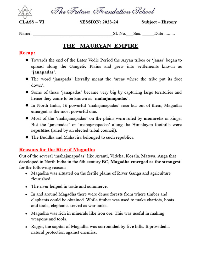 The Mauryan Empire 23-24 | PDF | Ashoka | Ancient India