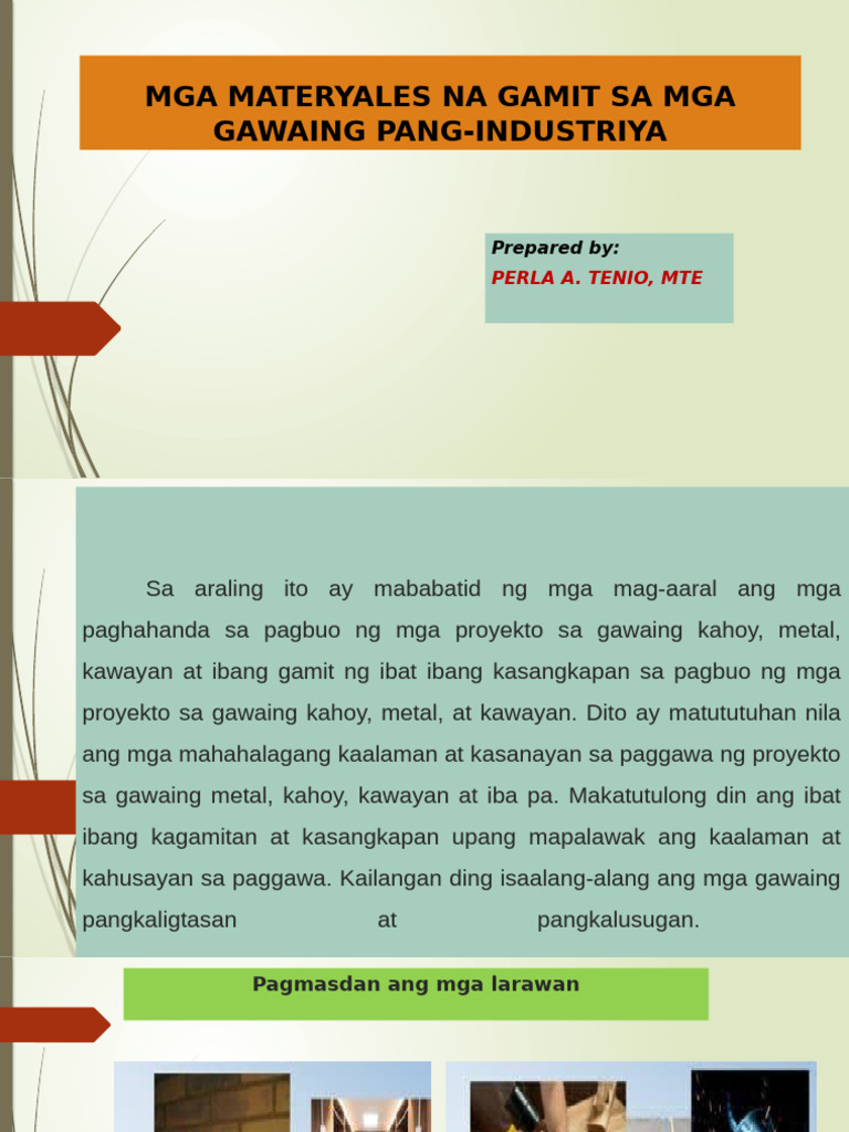 Mga Materyales EPP 101 | PDF