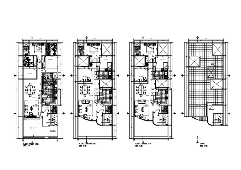 Plano Arquitectura Multifamiliar 8x22 | PDF