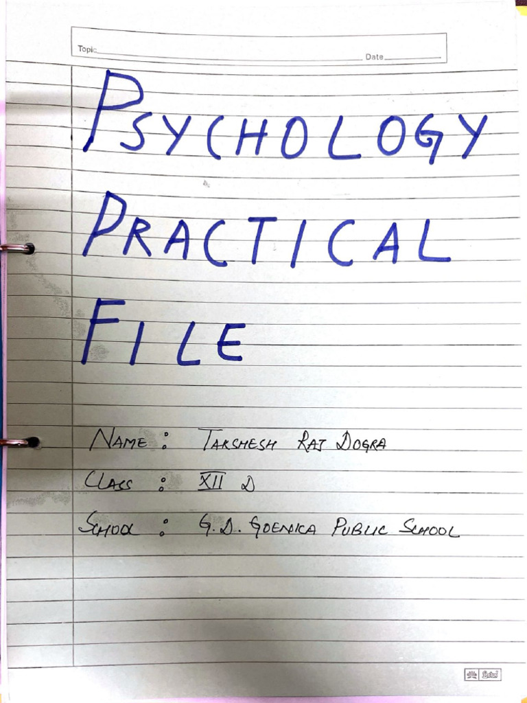 Psychology Practical File | PDF