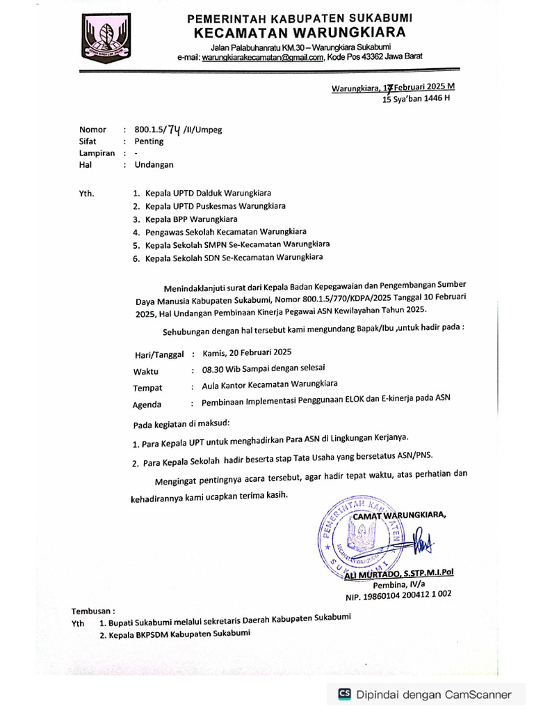 Undangan Pembinaan ASN | PDF