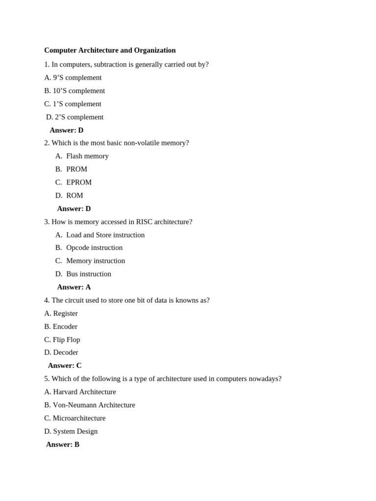 COA 25 MCQ | PDF | Computer Data Storage | Central Processing Unit