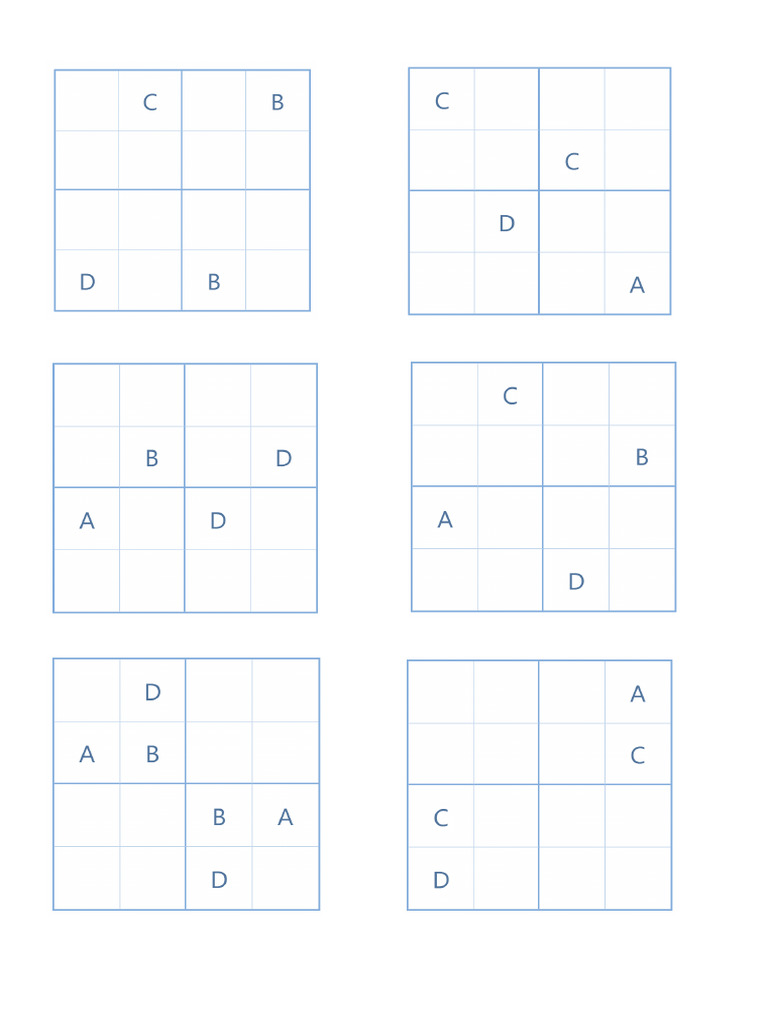 Alphabet Sudoku 4X4 | PDF