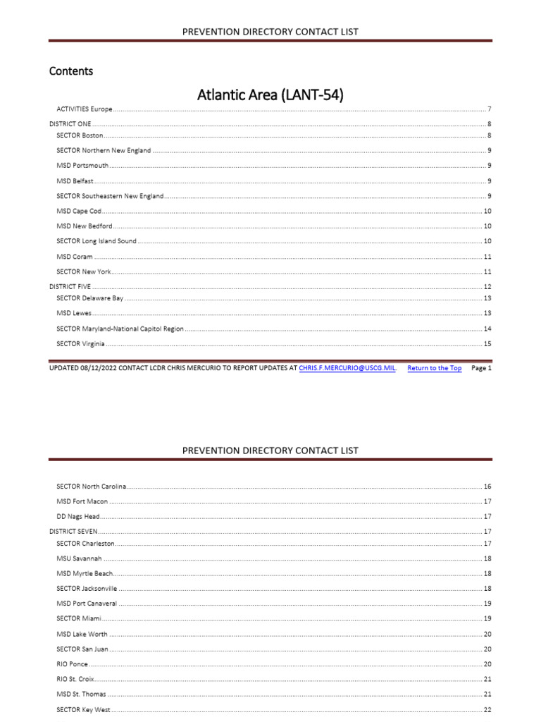 Prevention Directory Contact List | PDF