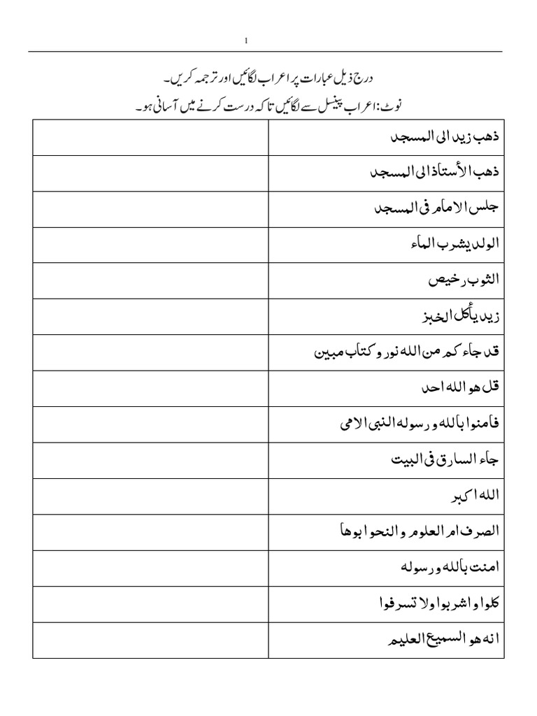 Arabic Work 01 | PDF