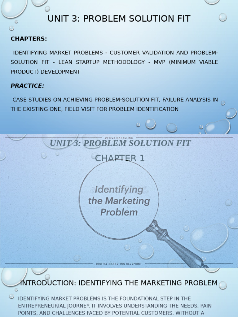Unit 3 Problem Solution Fit | PDF | Lean Startup | Startup Company