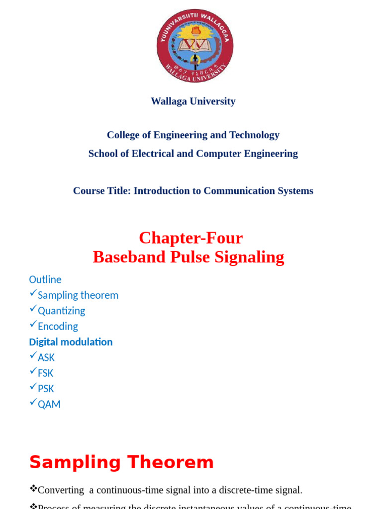 Chapter-4comm.system | PDF | Sampling (Signal Processing) | Modulation