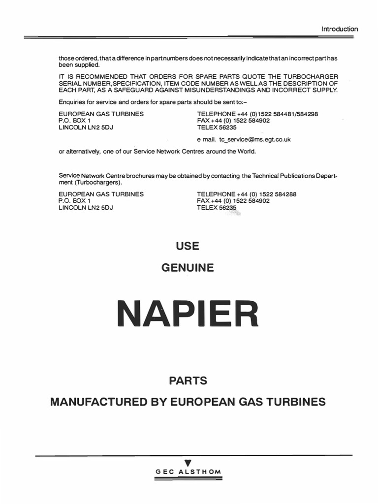 Napier 357 | PDF | Turbocharger | Bearing (Mechanical)