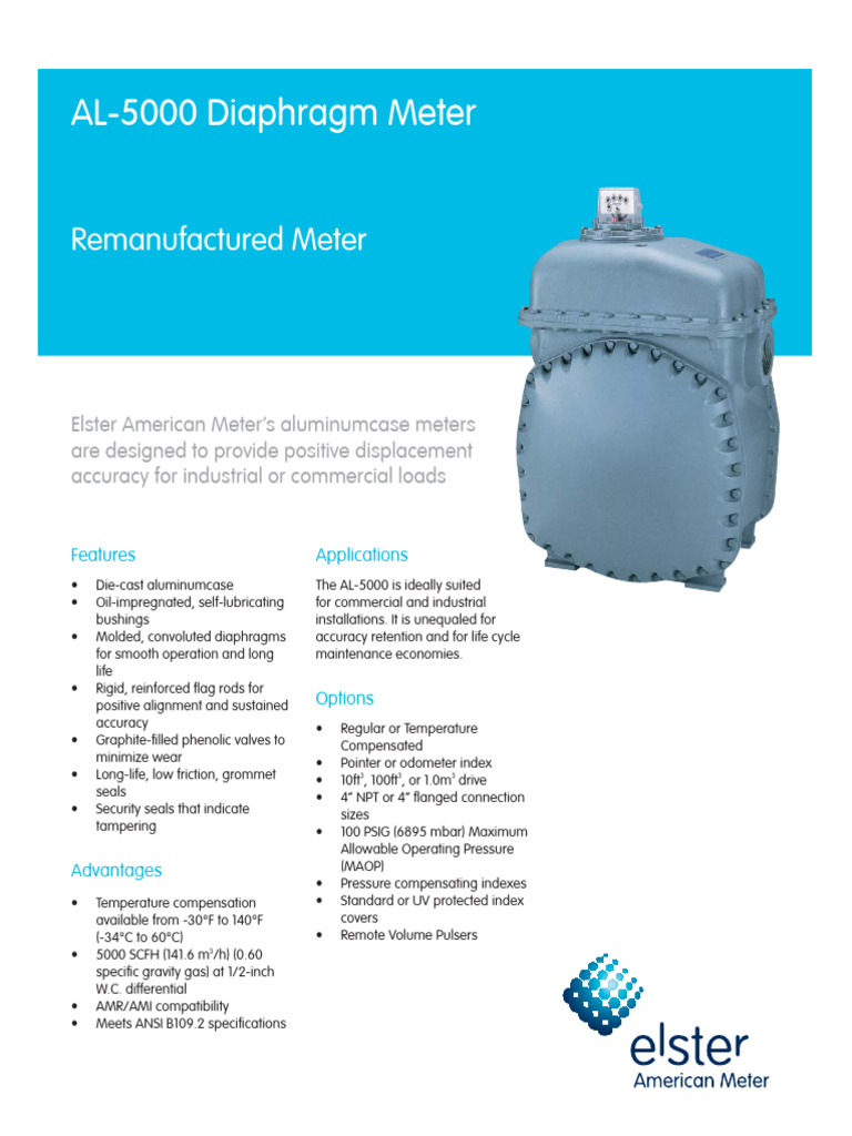 AL-5000 Diaphragm Gas Meter Overview | PDF | Mechanical Engineering