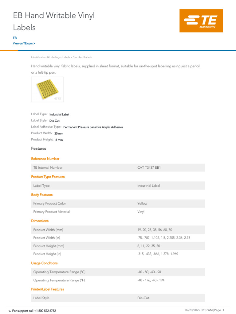 Product CAT T3437 EB1.datasheet | PDF | Materials