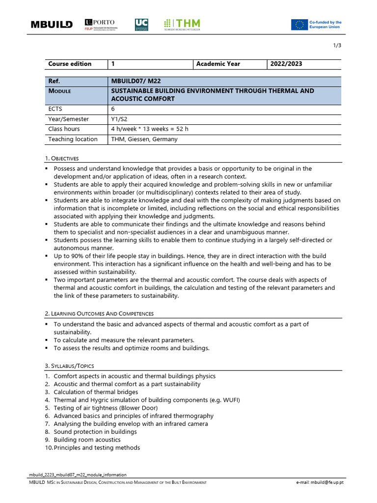 MBUILD M22 Module Information 2023 | PDF | Thermography | Knowledge