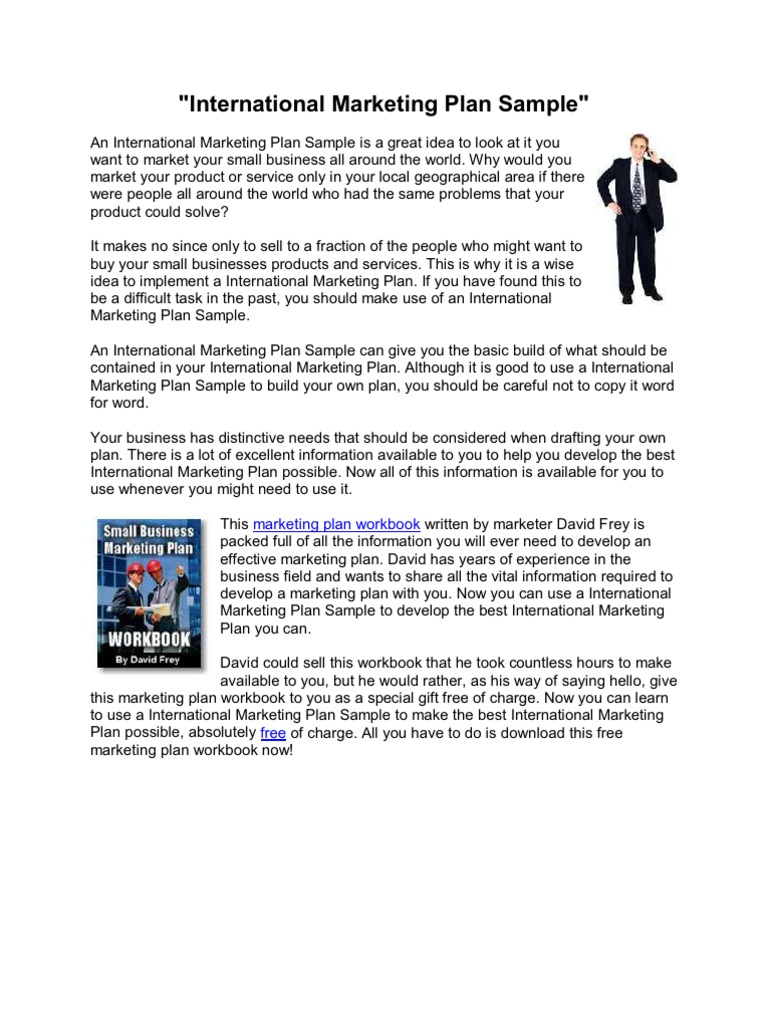 International Marketing Plan Template | PDF | Retail | Advertising