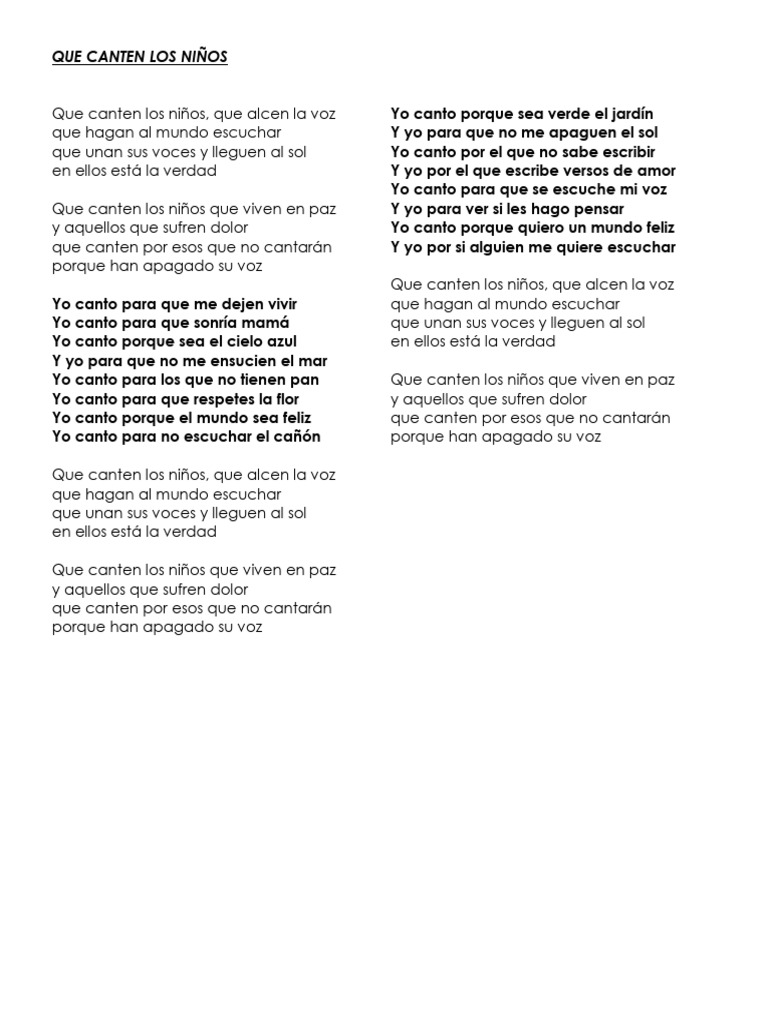 Que Canten Los Niños | PDF