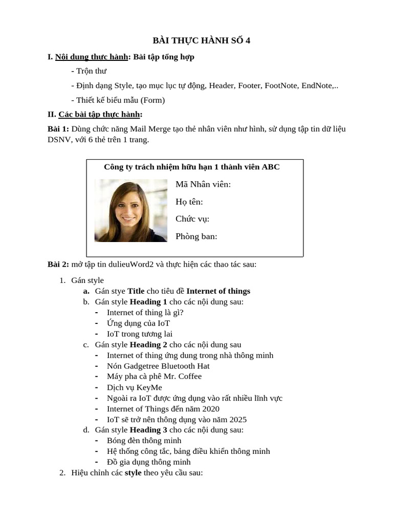 Bai Thuc Hanh So 04 | PDF